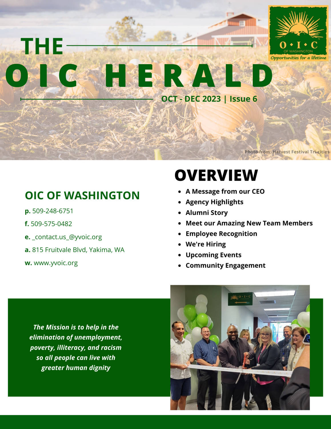 OIC of Washington Newsletter: Oct - Dec 2023 🍂 ️ - OIC of Washington